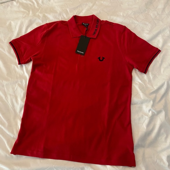 True Religion | Shirts | True Religion Mens Red Polo Style Collard ...